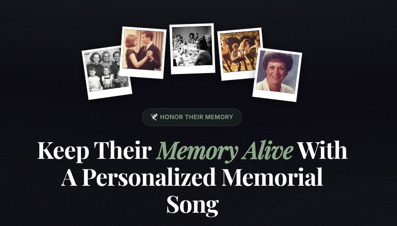 Custom Memorial Song | RememberMe.fm Create A Personalized Tribute Song ...